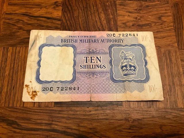 10 SHILLING BRITISH Military Authority banknote series C £6.95 ...