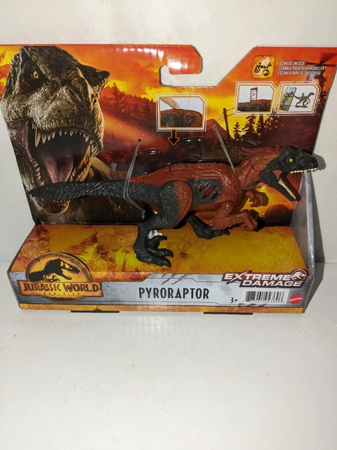 JURASSIC WORLD DINOSAURIER Figur Mattel Pyroraptor Extreme Damage EUR ...
