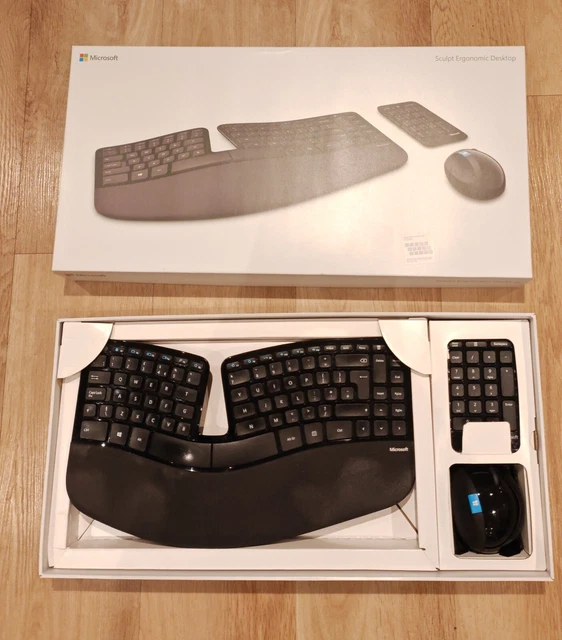 MICROSOFT SCULPT ERGONOMIC Desktop Keyboard Mouse Numpad Wireless UK ...