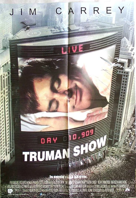 MOVIE POSTER=TRUMAN SHOWCM39(JIM Carrey, Laura Linney, Noah Emerich ...