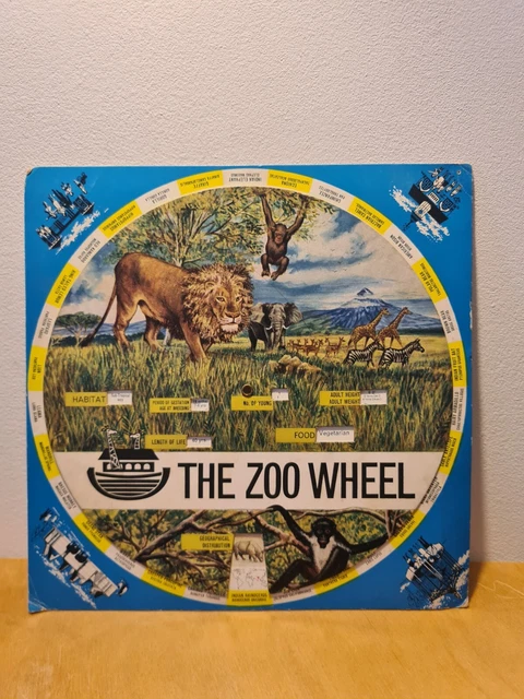 VINTAGE CARDBOARD LONDON Zoo Wheel 1950s Educational Toy 1960s Animals ...