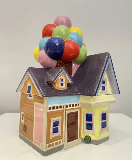 DISNEY PARKS PIXAR Up House Ceramic Cookie Jar | Carl & Ellie BNIB £49. ...
