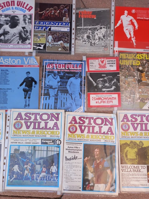 23 ASTON VILLA Football Programmes & News Matchday Magazines 1970 1979 ...