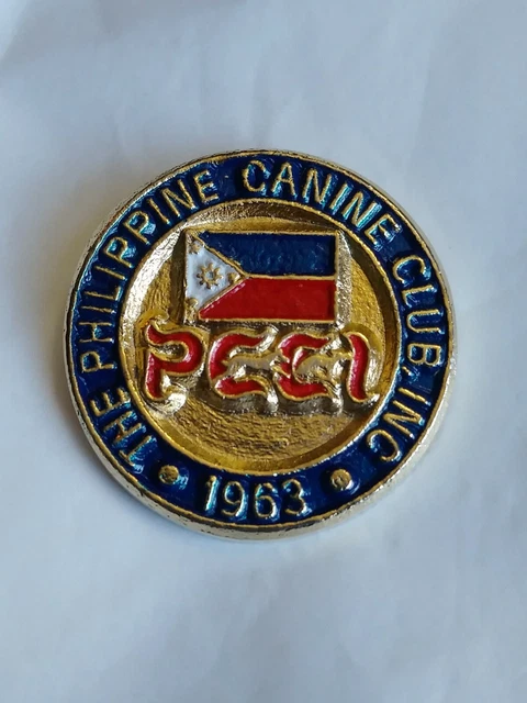 RARE PCCI 1963 Lapel Pin The Philippine Canine Club Pure Bred Dog ...