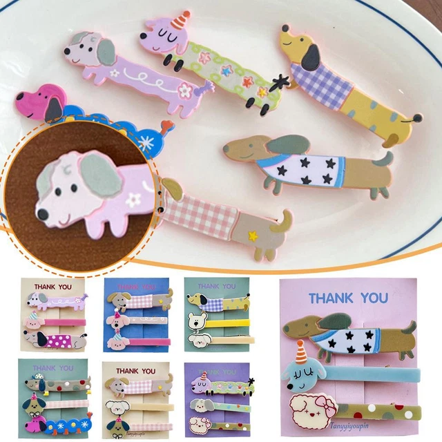 3X CUTE CARTOON Animal Dog Hair Clips For Girls Kids Lovely Doggie ...