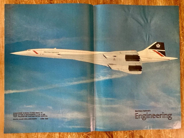 VINTAGE BRITISH AIRWAYS Engineering Poster - Concorde - Airliner BA ...