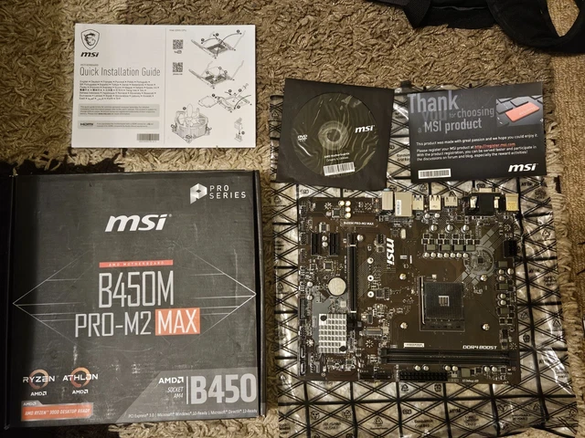MSI B450M PRO-VDH MAX AMD AM4 B450 Micro ATX Motherboard - In Box, Good ...