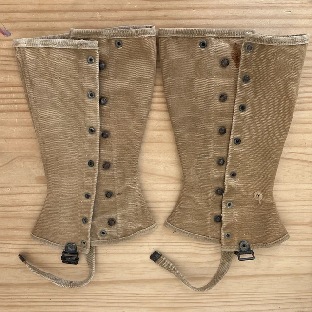 VTG WWII US Army Canvas Military Spats Gaiters Boot Covers Arjol Mfg ...