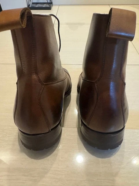 EDWARD GREEN LACE-UP Ankle Boots Shoes Brown Leather Vibram Men's UK9.5 ...