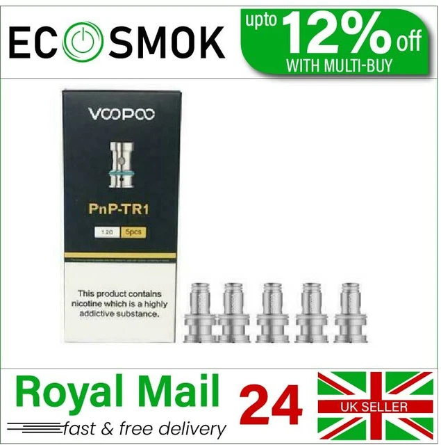 GENUINE VOOPOO PNP TR1 Regular Coil 1.2ohm Pack of 5x Replacement Coils ...