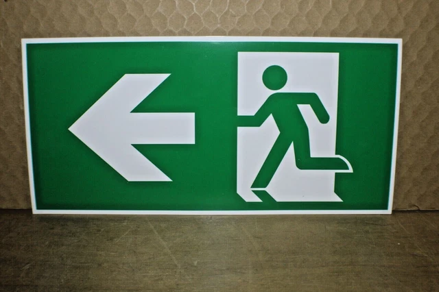 RUNNING MAN PICTOGRAM LEFT FROM HERE Exit Sign 13in X 6.25in Insert ...