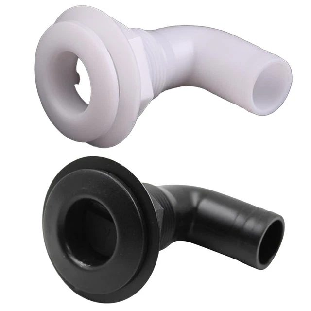 90 DEGREE NYLON Elbow Hose Pipe for Boat Bilge Pump Drain Outlet Valve ...