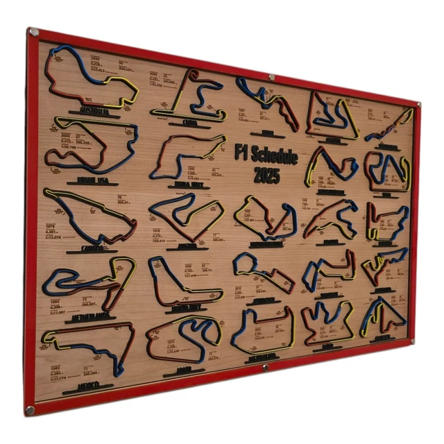 FULL FORMULA ONE 2025 Schedule 3D Printed Tracks with Laser Engraved ...