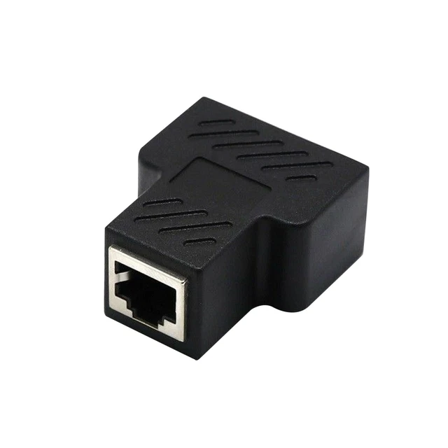 RJ45 SPLITTER ADAPTER 1 To 2 Ways Dual Female Port CAT5/6 LAN Ethernet ...