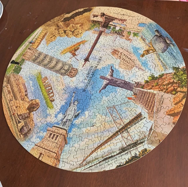 VINTAGE 1966 SPRINGBOK puzzle Famous World Landmarks-complete w Box and ...