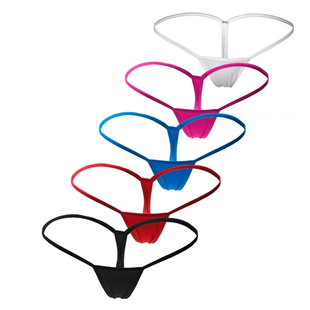 5 PACK WOMENS Mini G-string Micro Thongs Underwear Panties Low Waist ...