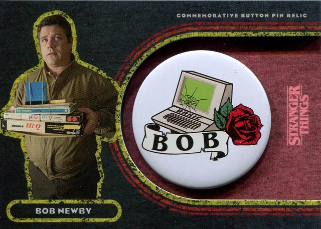 STRANGER THINGS UPSIDE Down Red [50] Pin Relic Card Bob Newby - Bob's ...