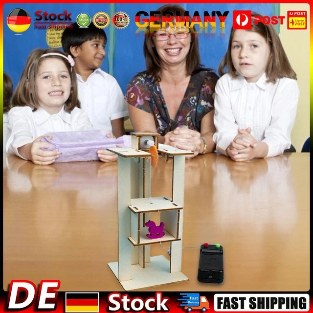 DIY ASSEMBLE ELECTRIC Lift Elevator Kids Science Experiment Toys School ...