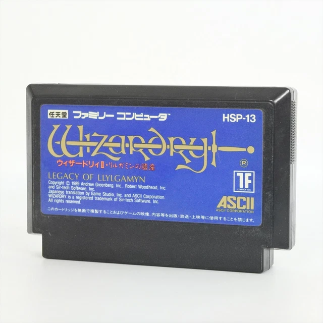 FAMICOM WIZARDRY II 2 Legacy of Llylgamyn Cartridge Only Nintendo fc $5 ...