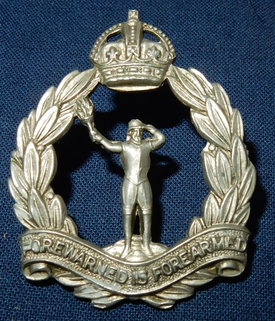 GENUINE WW2 ROYAL Observer Corps Military Cap Badge K/C W/M - Lugs Home ...