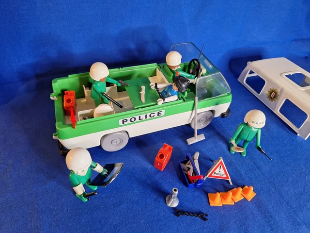 PLAYMOBIL 3253 KLICKY Polizei Polizeibus mit Zubehör Figuren Vintage ...