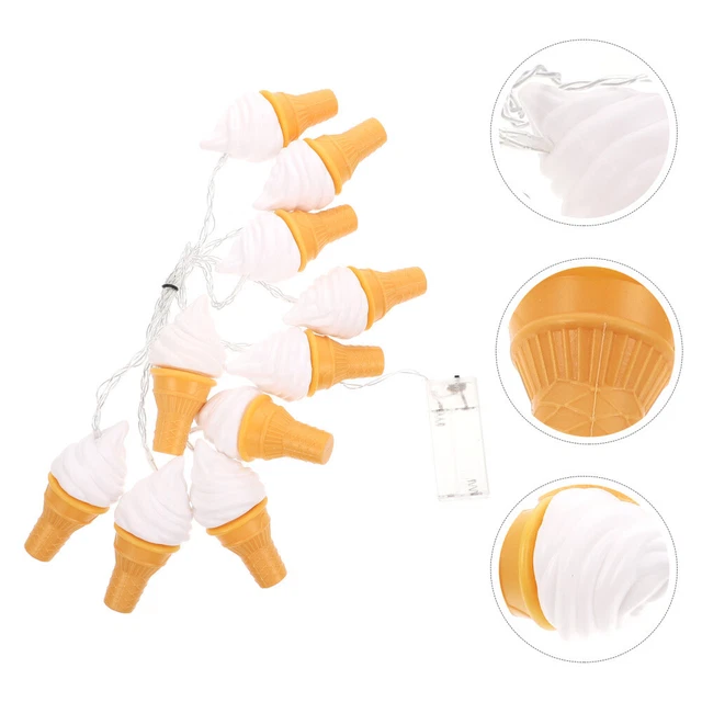 ICE CREAM STRING Lights LED Xmas Scene Decoration Cone Fairy Indoor ...