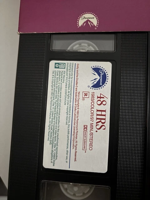 48 HRS MOVIE (hours) VHS Paramount Pictures 1982 - 1997 Eddie Murphy ...