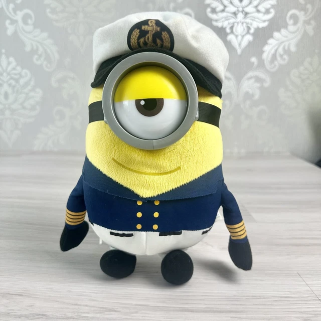 DESPICABLE ME MINION Plush Plastic Eye Stuart Sea Captain Sailor ...