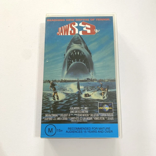 JAWS 3 (VHS, 1982) Shark Horror Video Tape Classic 80s Movie VHS Video ...