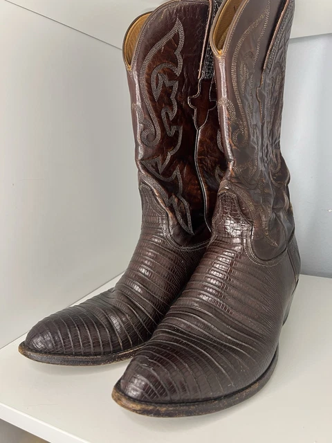 LUCCHESE CLASSICS L0917 Men’s 9 E Teju Lizard Western Boots -Handmade ...
