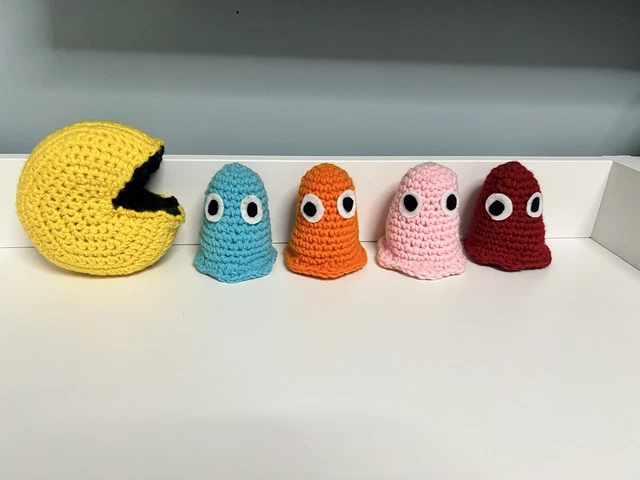 HAND CRAFTED CROCHET Pac-Man Set $19.99 - PicClick