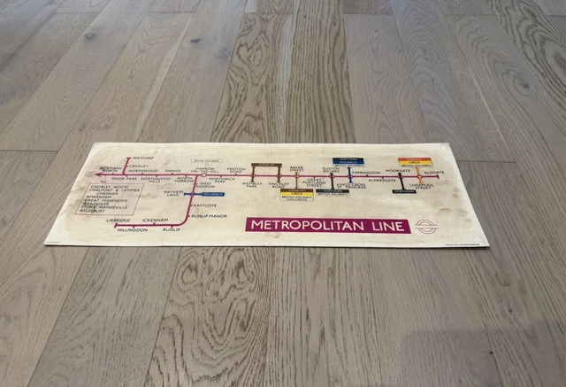 ORIGINAL LONDON UNDERGROUND Metropolitan Line Map £89.10 - PicClick UK