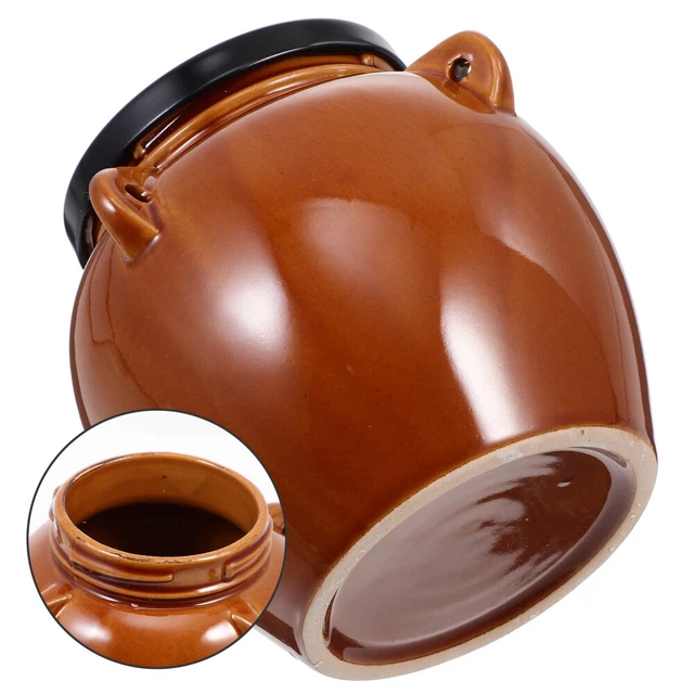 CERAMIC FERMENTATION JAR Pickle Pot: Traditional Chinese Kimchi Crock ...