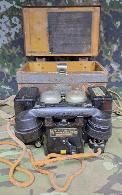 RARE WW2 WORLD War Two British Army Field Telephone Set F MK II TMC ...