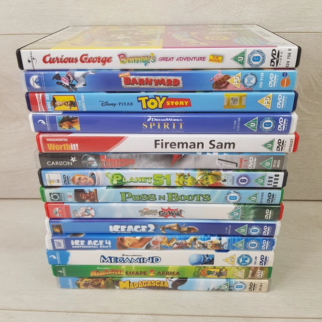 BUNDLE OF 15 DVDs Children Kids Cartoon Disney Pixar Dreamworks and ...