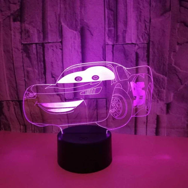 CARS LIGHTNING MCQUEEN 3D LED Night Light Touch Swift Table Desk Bed ...