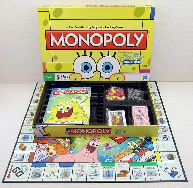 HASBRO NICKELODEON SPONGEBOB Squarepants Monopoly Board Game Family ...