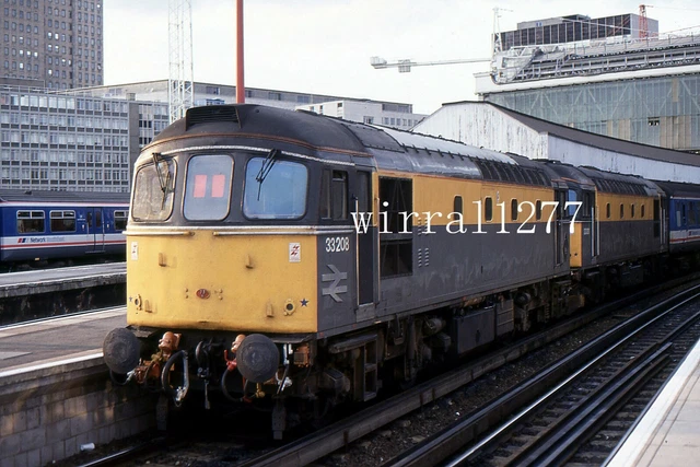6X4 COLOUR RAILWAY photograph Class 33 33208/201 at Waterloo 17.08.91 £ ...