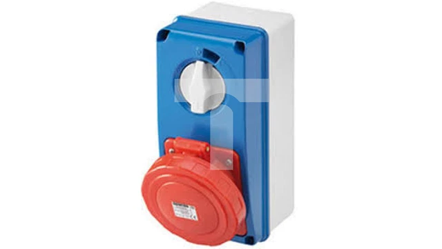 PRISE FIXE 5P 32A 400V rouge avec sectionneur 0-1 6h IP55 ELIT00699 ...