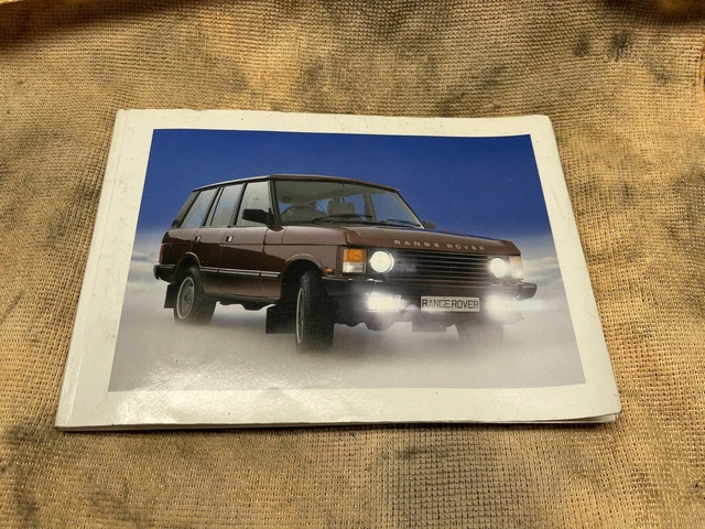 RANGE ROVER CLASSIC 1986 Owners Handbook Manual V8 And Diesel Vgc £17. ...