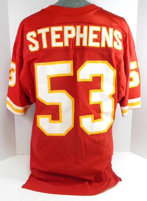 KANSAS CITY CHIEFS Santo Stephens #53 Game Issued Red Jersey 46 DP33029 ...