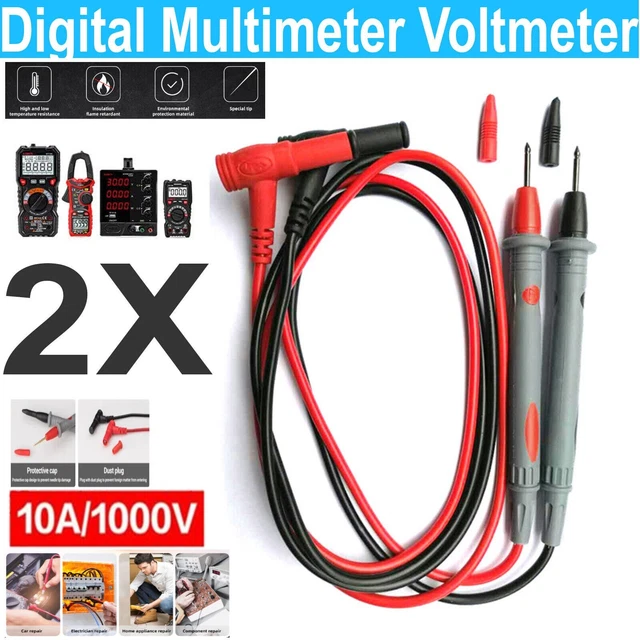 2 PAIRS MULTIMETER Test Leads Digital Meter Cable 10A Probes Wire Best ...