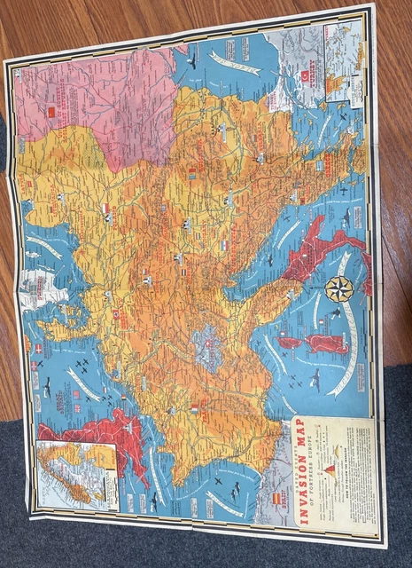 WWII DATED EVENTS Invasion Map Of Fortress Europe, Dec 21, 1994, 2 ...