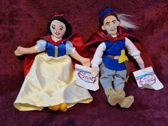DISNEY STORE SNOW White And Prince Bean Bag 8" Plush Soft Toy With Tags ...