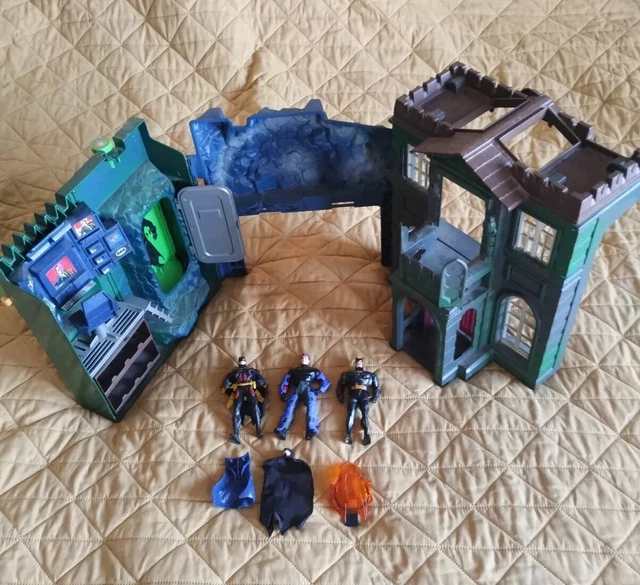 KENNER DC BATMAN Forever Batcave Wayne Manor Playset + Figures 1995 ...