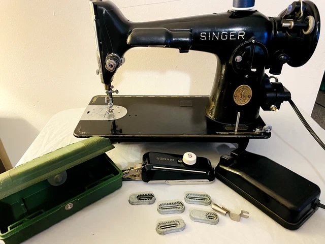 VINTAGE 1939 SINGER SEWING MACHINE 201-2, SERVICED, #AF191322 / W ...