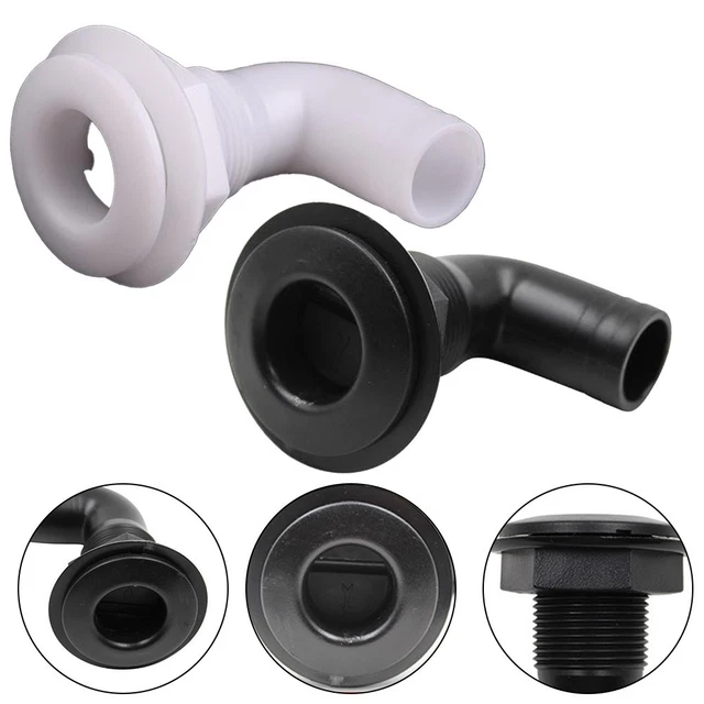 90 DEGREE NYLON Elbow Hose Pipe for Boat Bilge Pump Drain Outlet Valve ...