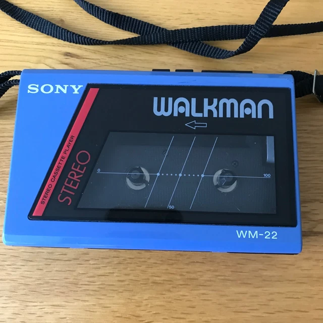 RARE & VINTAGE Sony Walkman WM-22 Cassette Player Blue. Works & good ...