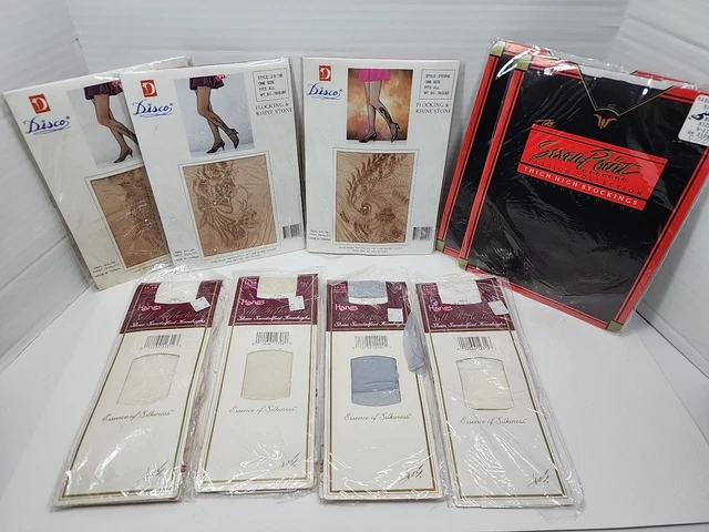 WOMENS ONE SIZE Mixed Variety Lot Of 9 Panty Hose Thigh & Knee High ...