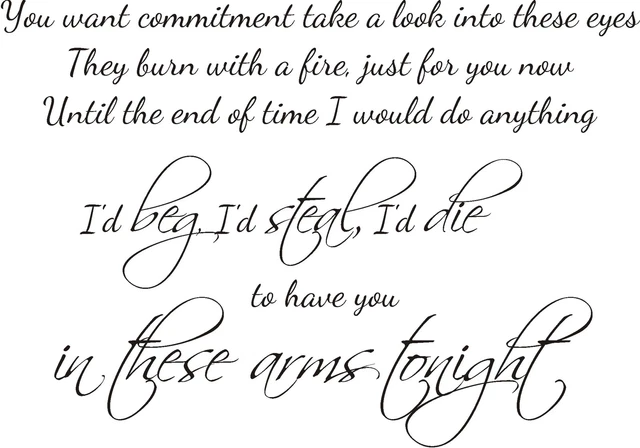 BONJOVI IN THESE Arms Lyrics Rock Band Music Wall Art Vinyl Sticker ...